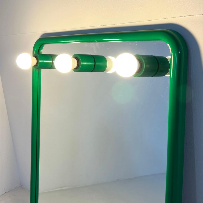 Green Mirror with Lights from Gedy, 1970s For Sale at 1stDibs