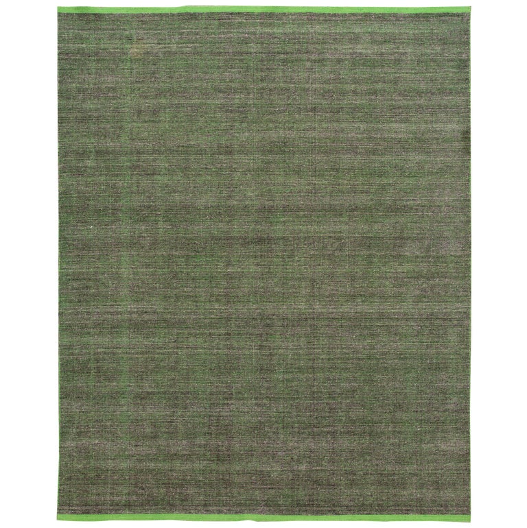 Apadana Green Modern Bamboo/Silk Boho Handmade Rug For Sale at 1stDibs ...