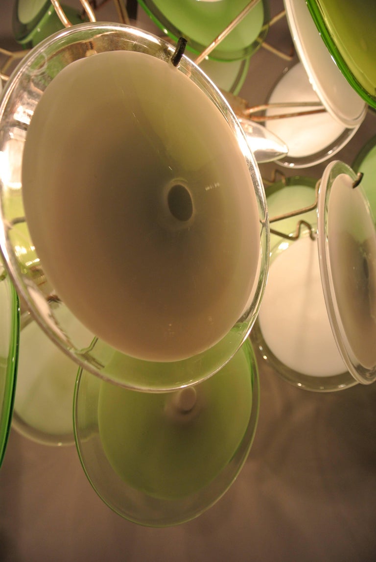 Green Murano Disc Chandelier Attributed to Vistosi, 1970s For Sale at ...