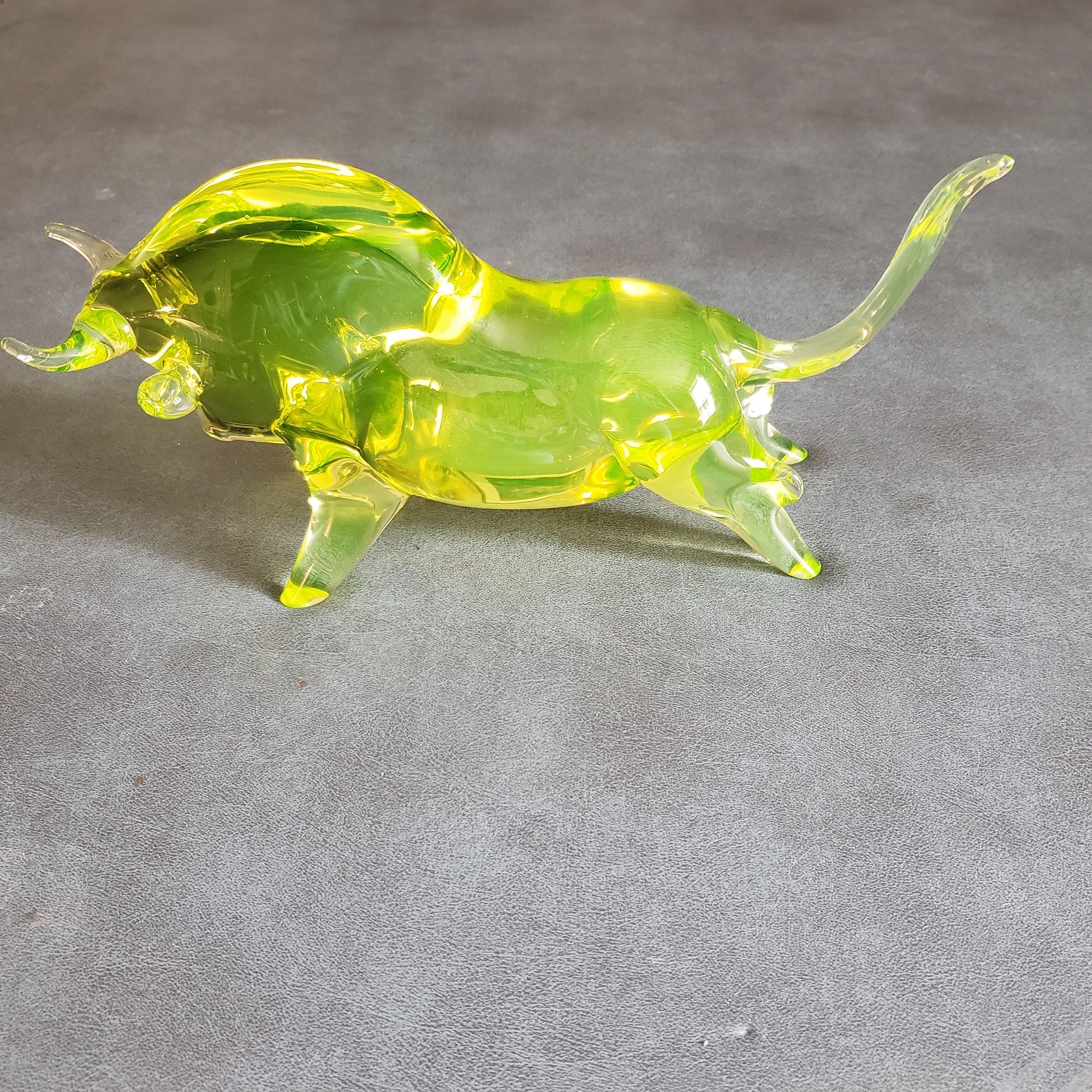 Green Murano Glass Bull at 1stDibs