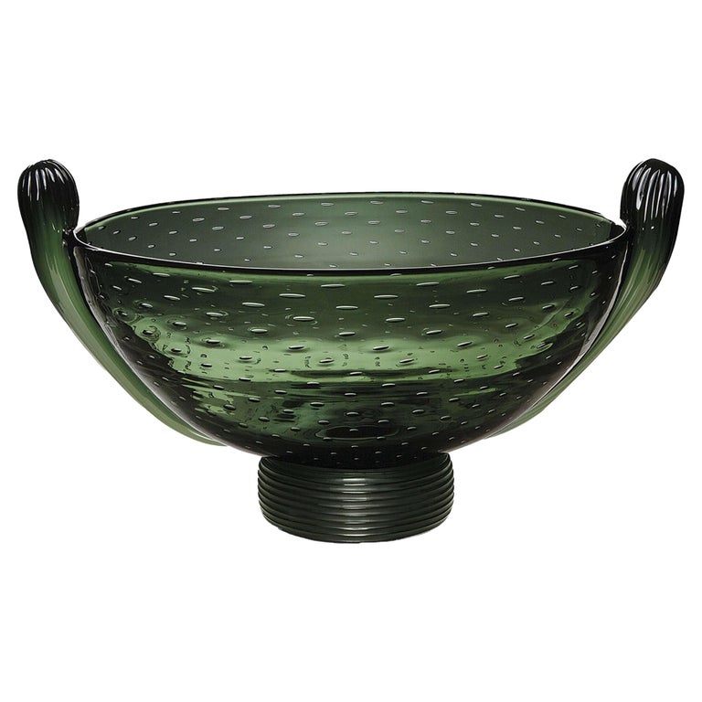 Centre de table en verre de Murano vert En vente sur 1stDibs