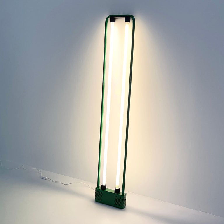 Green Neon Lamp by Gian N. Gigante for Zerbetto, 1980s at 1stDibs