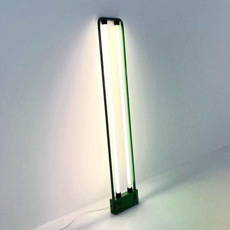 Green Neon Lamp by Gian N. Gigante for Zerbetto, 1980s at 1stDibs