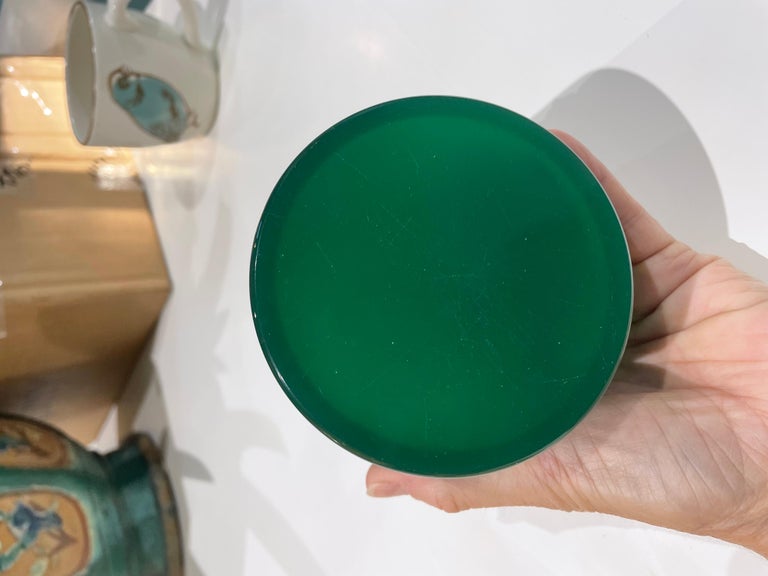 Green Opaline Cylinder Box For Sale at 1stDibs
