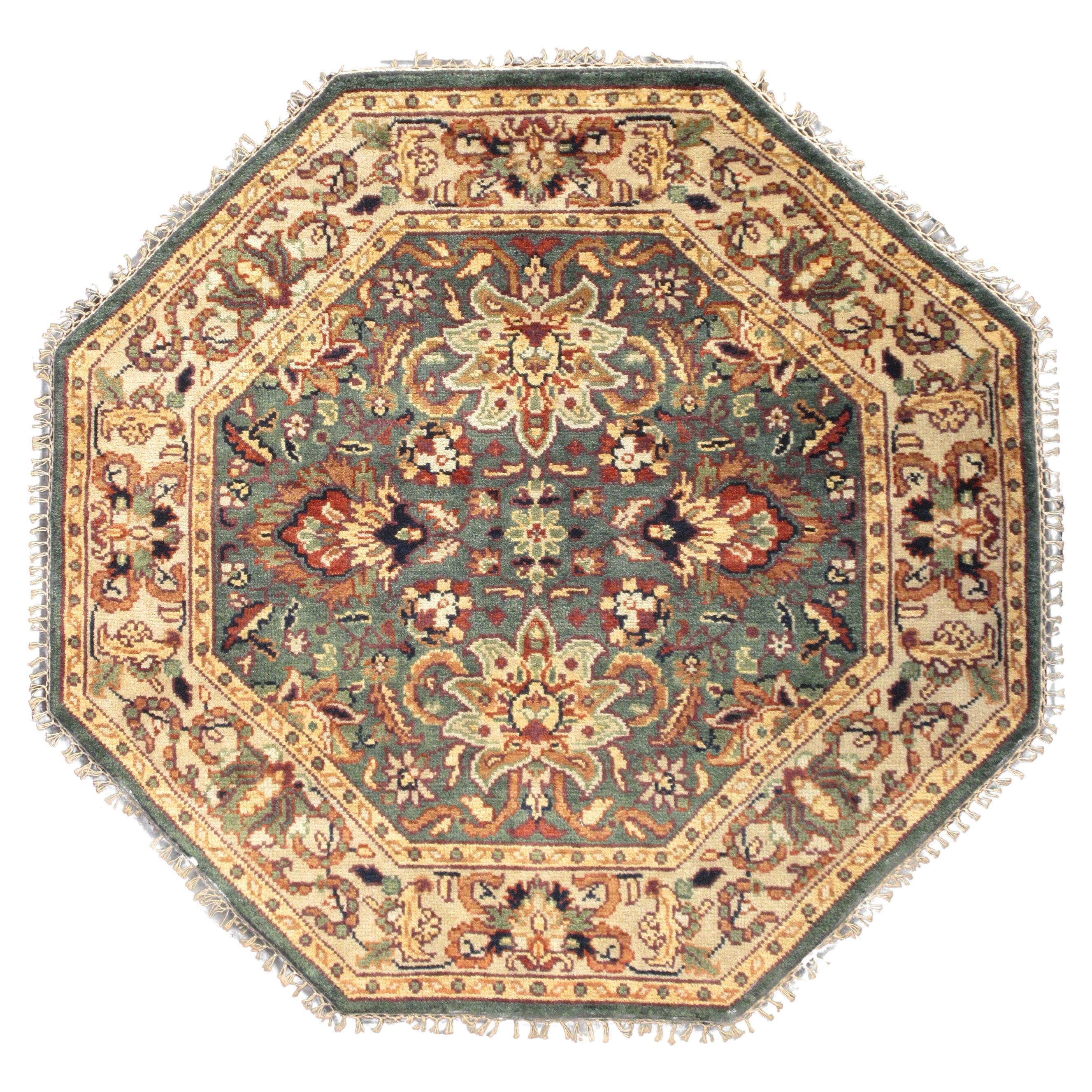 Beige Oushak Octagon Area Rug For Sale at 1stDibs