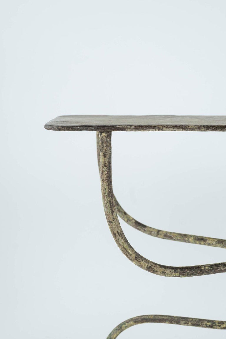 Green Painted Rectangular Iron Garden Table For Sale at 1stDibs