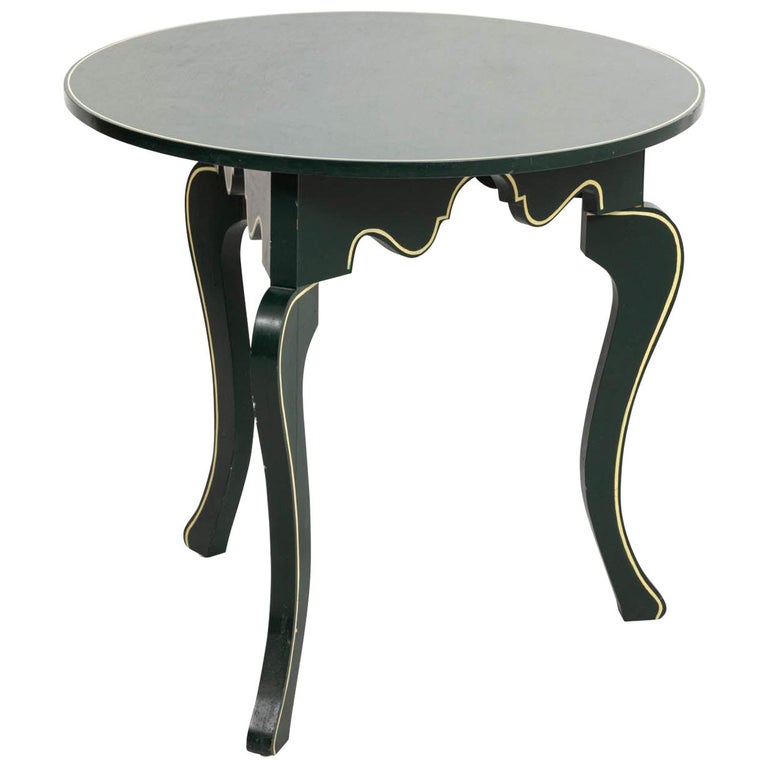 Green Painted Round Table by Castle Furniture at 1stDibs