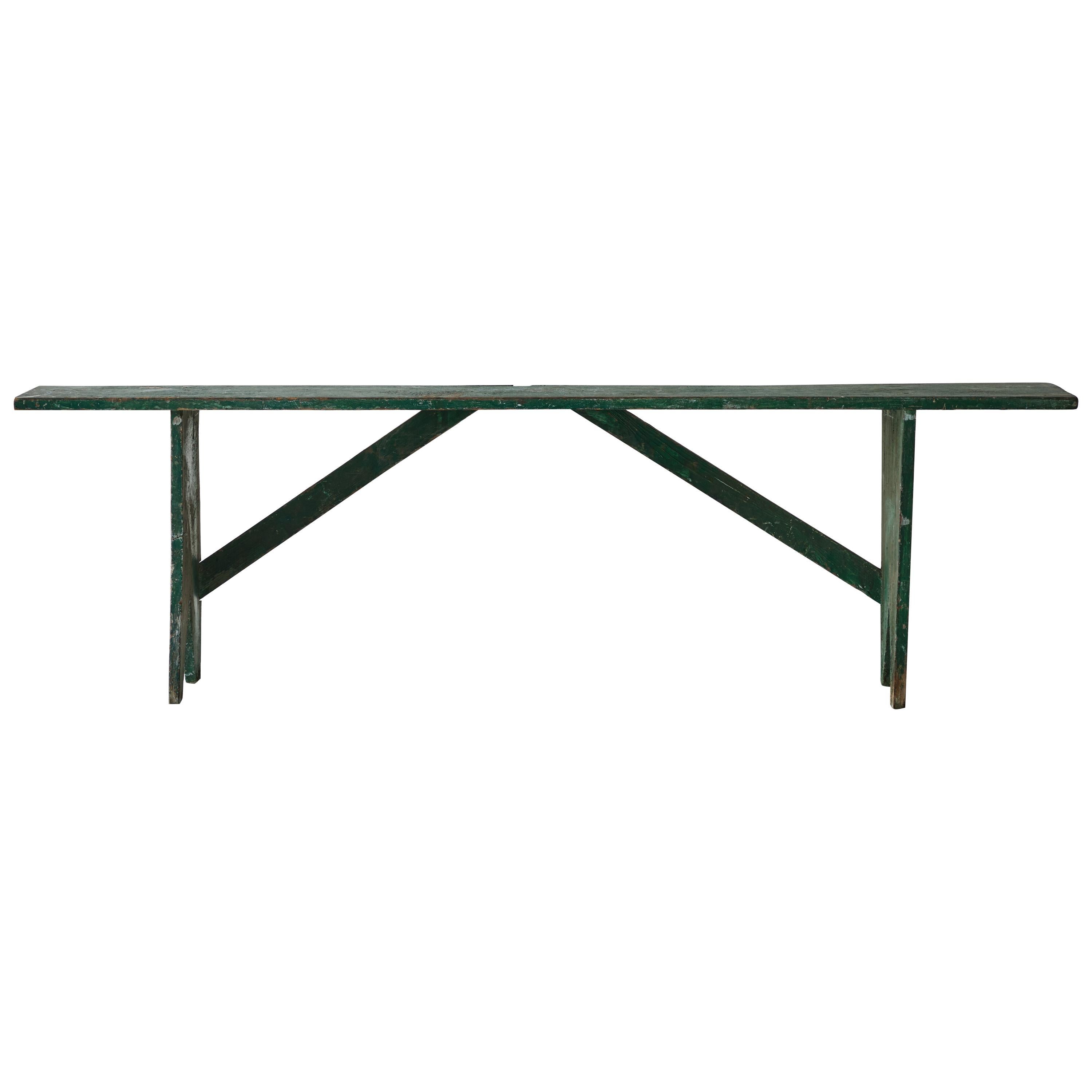Green Painted Work Bench at 1stDibs