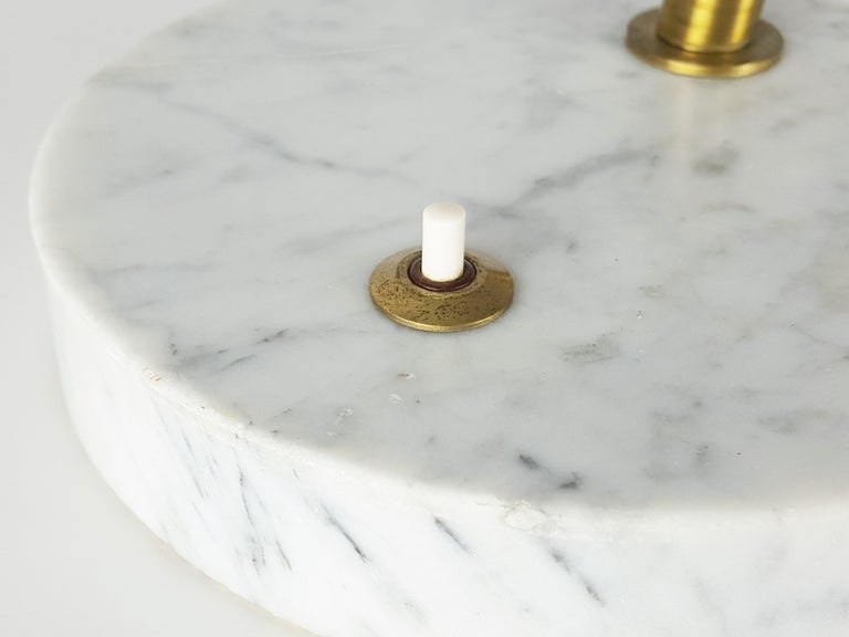 Green Perspex, Brass and Marble Midcentury Table Lamp by Stilux For ...