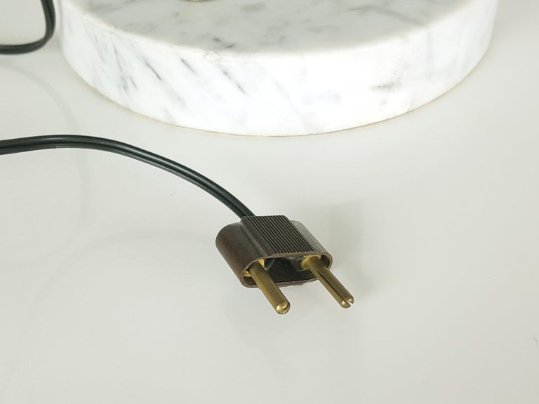 Green Perspex, Brass and Marble Midcentury Table Lamp by Stilux For ...