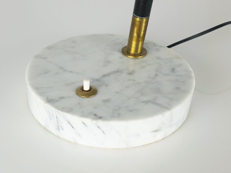 Green Perspex, Brass and Marble Midcentury Table Lamp by Stilux For ...