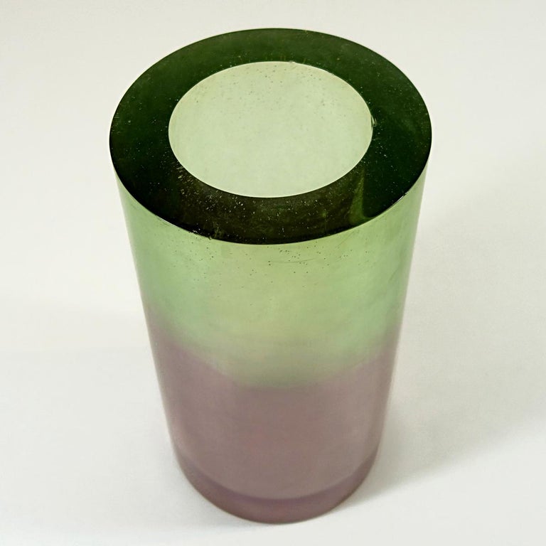 Green Purple Resin Vase Postmodern Memphis Style by Steve Zoller For ...