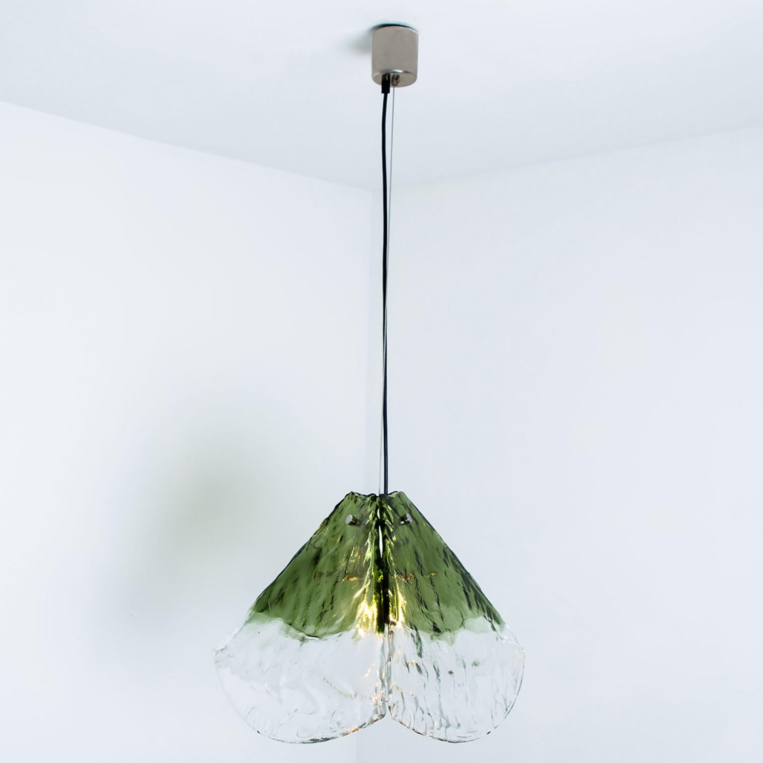 Green Pyramid Pendant Light by Carlo Nason, 1960 For Sale at 1stDibs
