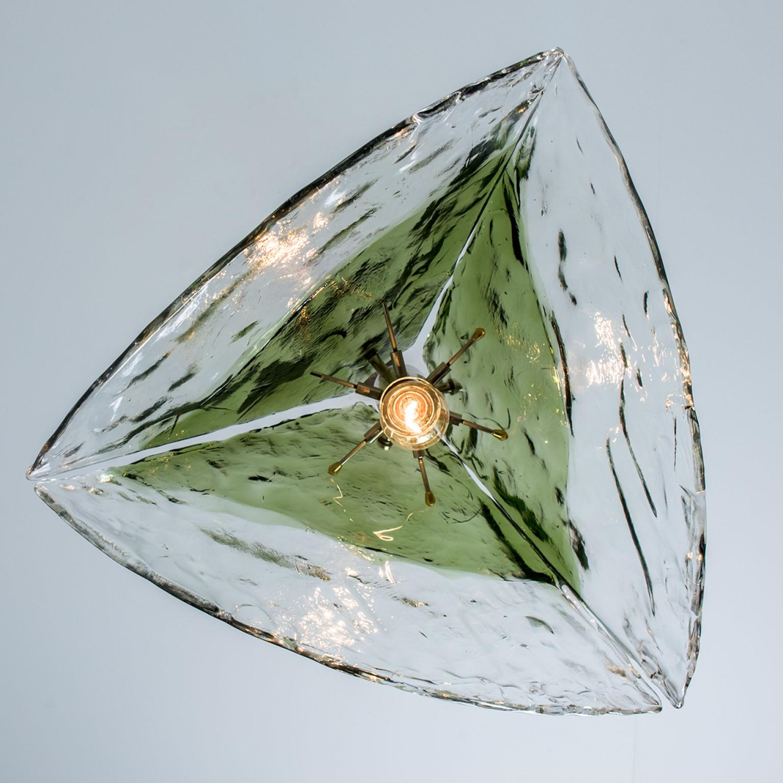 Green Pyramid Pendant Light by Carlo Nason, 1960 For Sale at 1stDibs