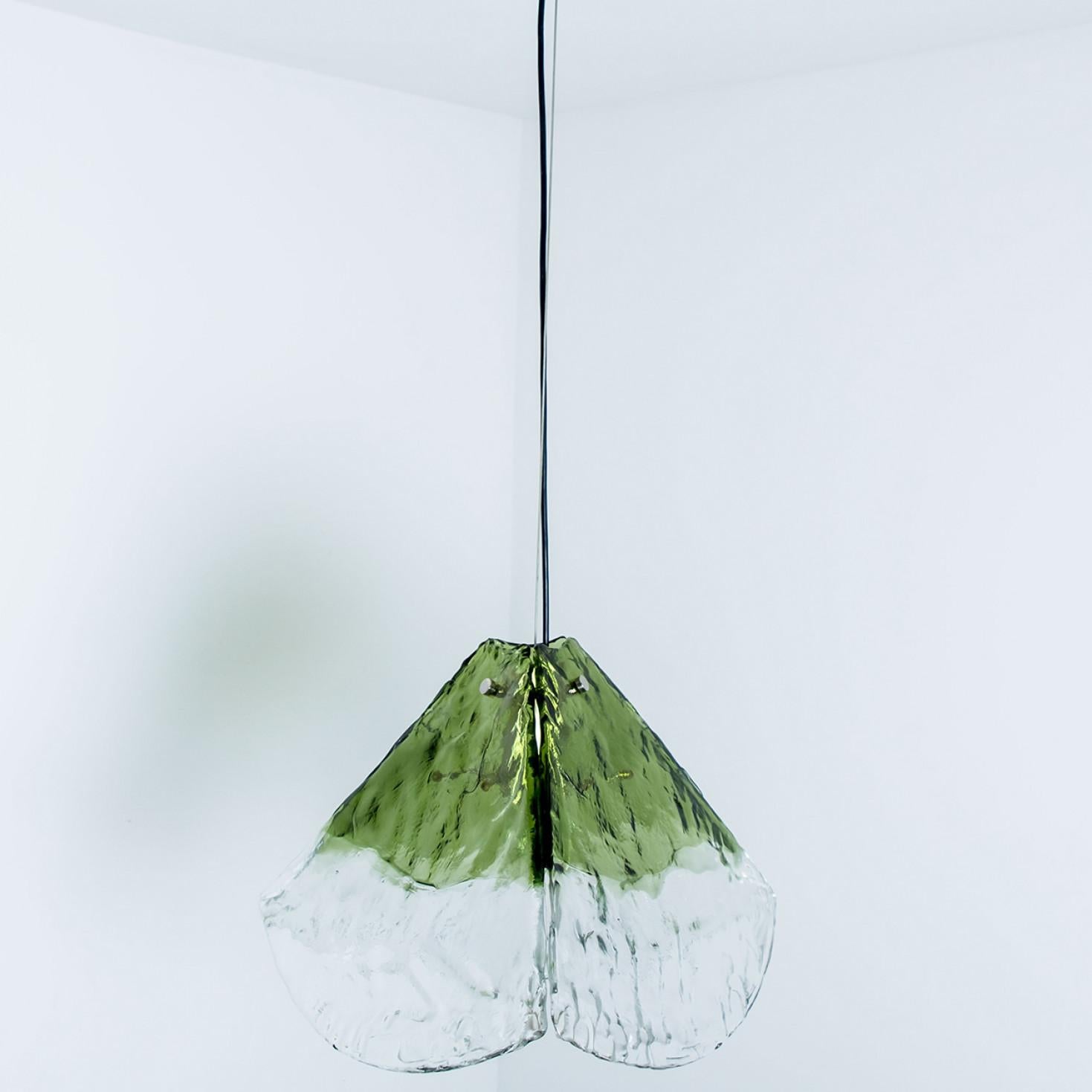 Green Pyramid Pendant Light by Carlo Nason, 1960 For Sale at 1stDibs