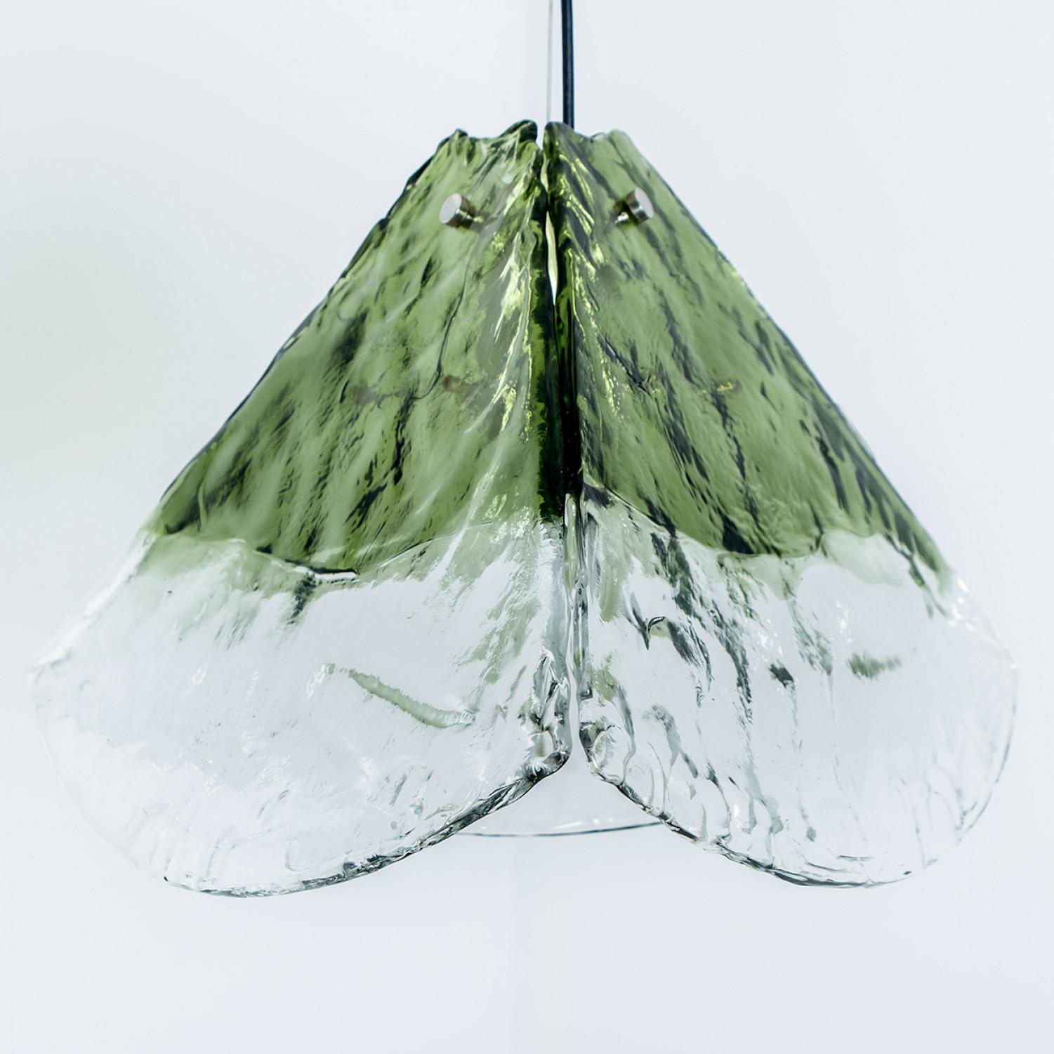 Green Pyramid Pendant Light by Carlo Nason, 1960 For Sale at 1stDibs