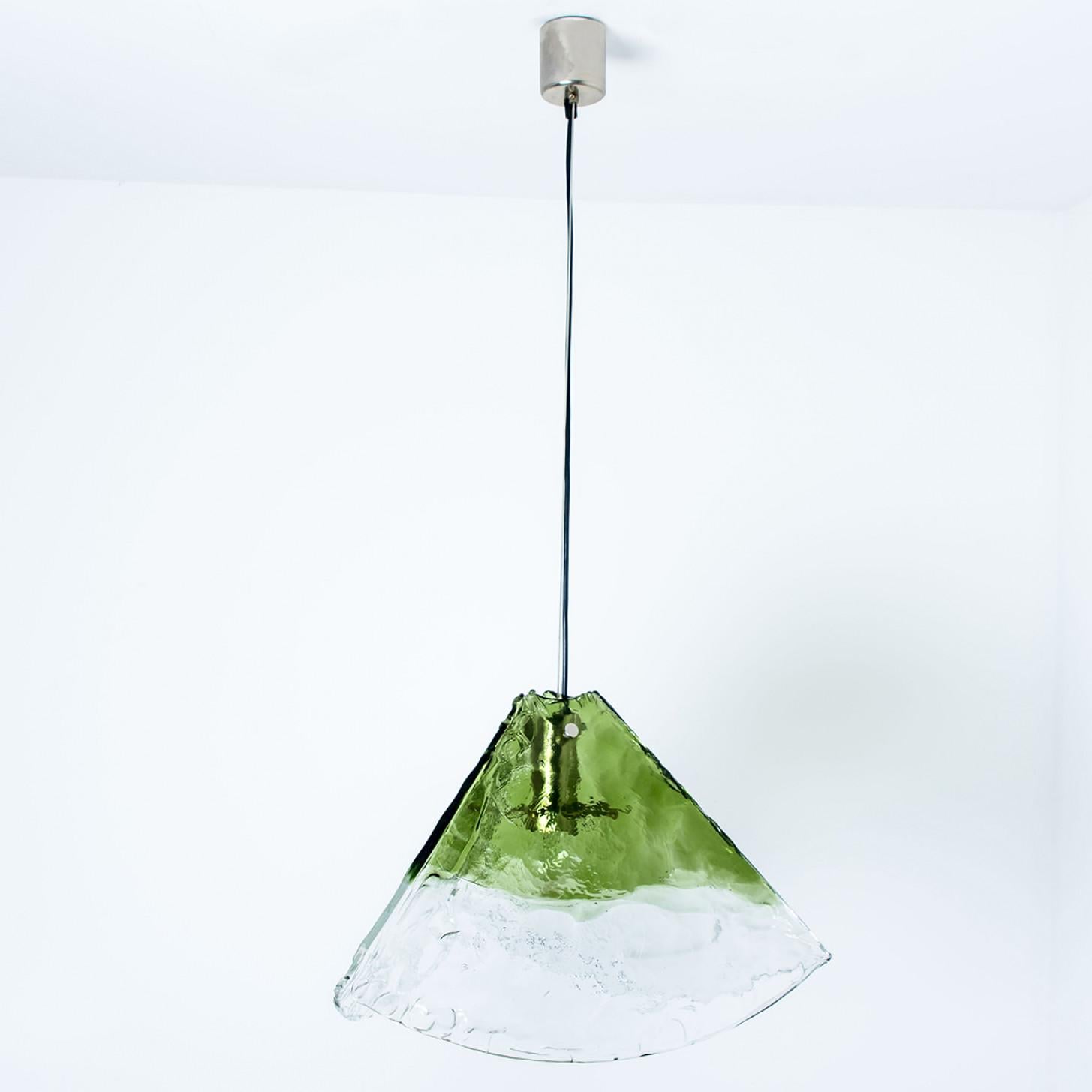 Green Pyramid Pendant Light by Carlo Nason, 1960 For Sale at 1stDibs