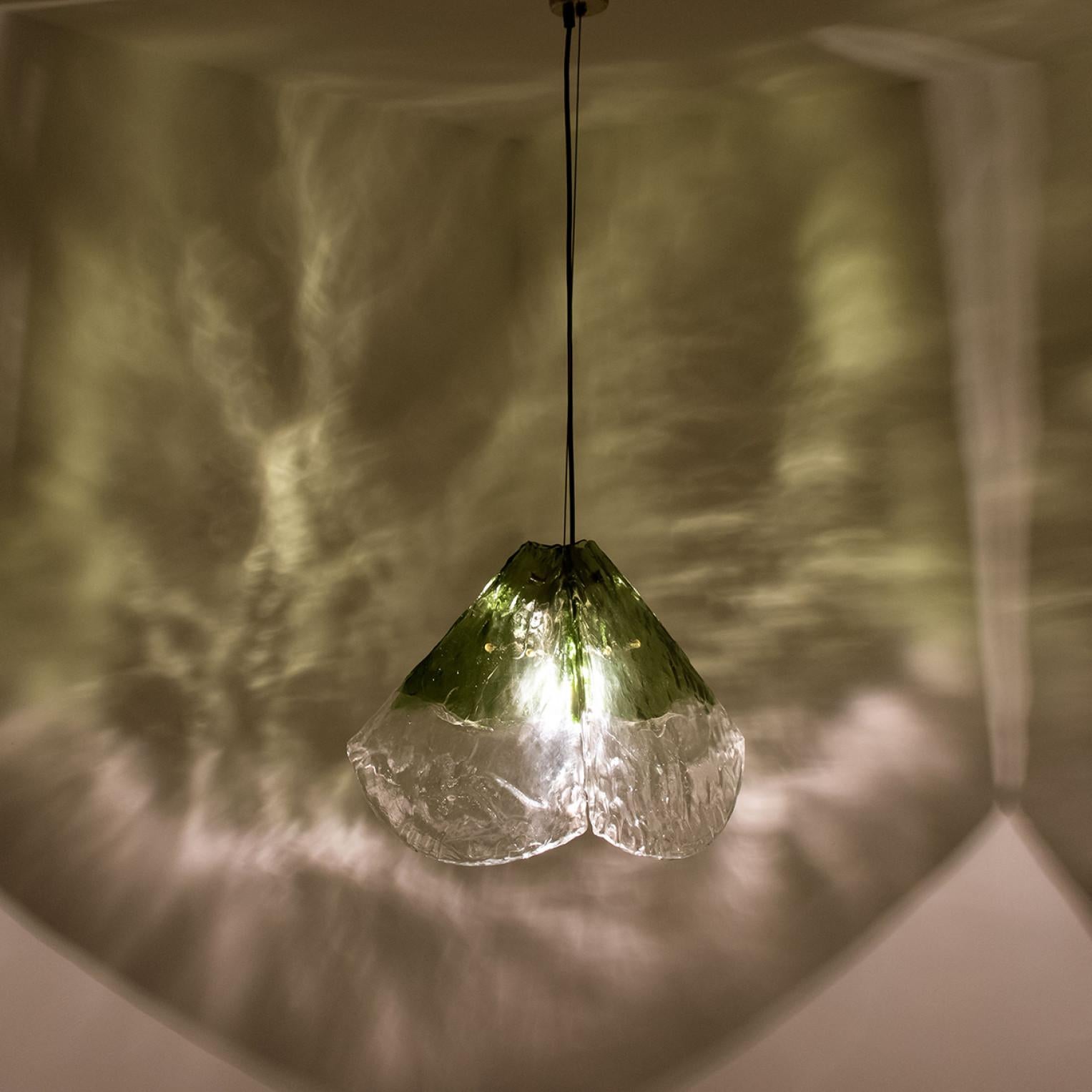 Green Pyramid Pendant Light by Carlo Nason, 1960 For Sale at 1stDibs
