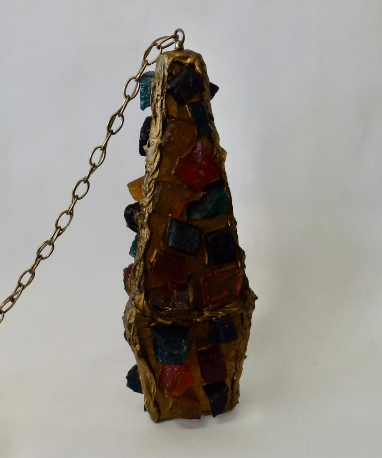 Green Red Blue Plastic Chunk Brutalist Hanging Pendant Lamp For Sale at ...