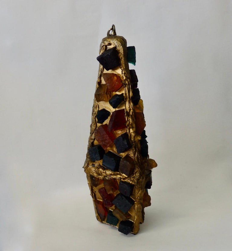 Green Red Blue Plastic Chunk Brutalist Hanging Pendant Lamp For Sale at ...