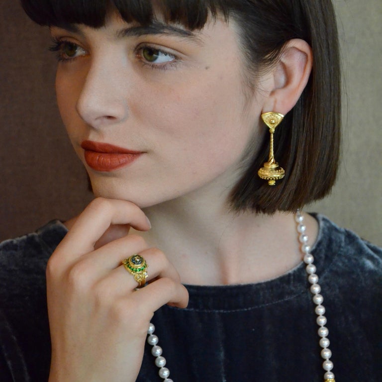 Green Sapphire 'Torus' Cut, Champagne Diamonds, Tsavorite Garnet ...