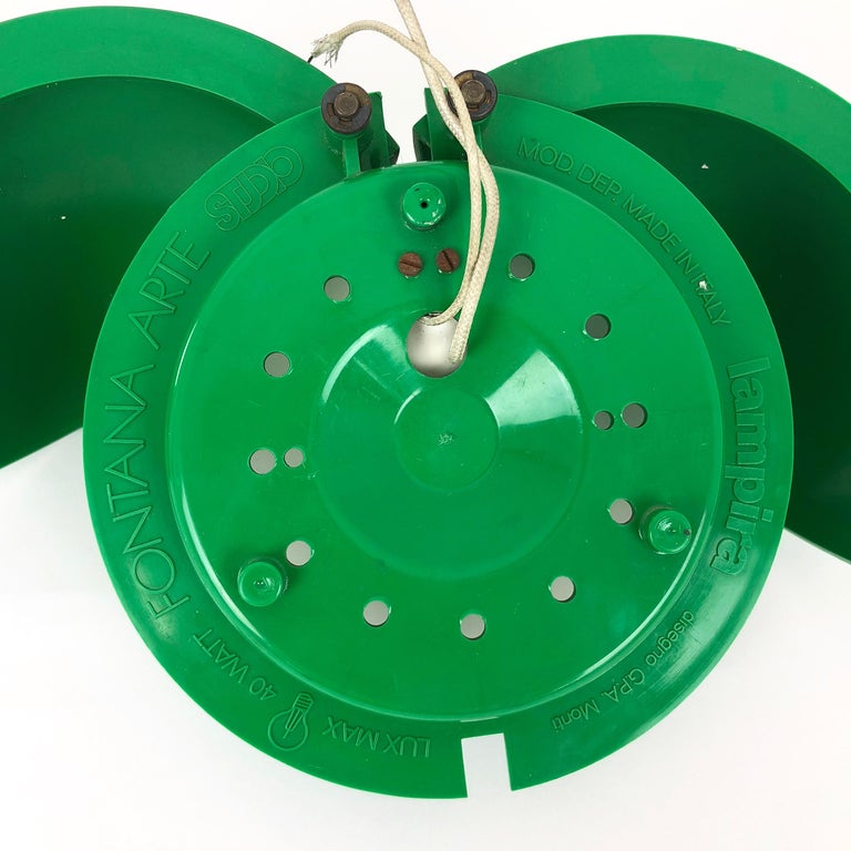 Green Sconces Fontana Arte Lampira Lady Bug 1970s Light at 1stDibs