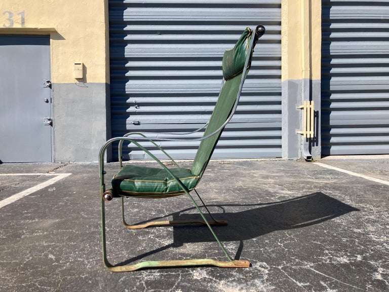 Green Sling Lounge Chair by Mckay Craft For Sale at 1stDibs