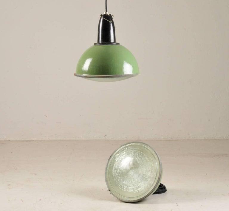 Green Soviet Factory, Industrial Pendant Lamp For Sale at 1stDibs ...