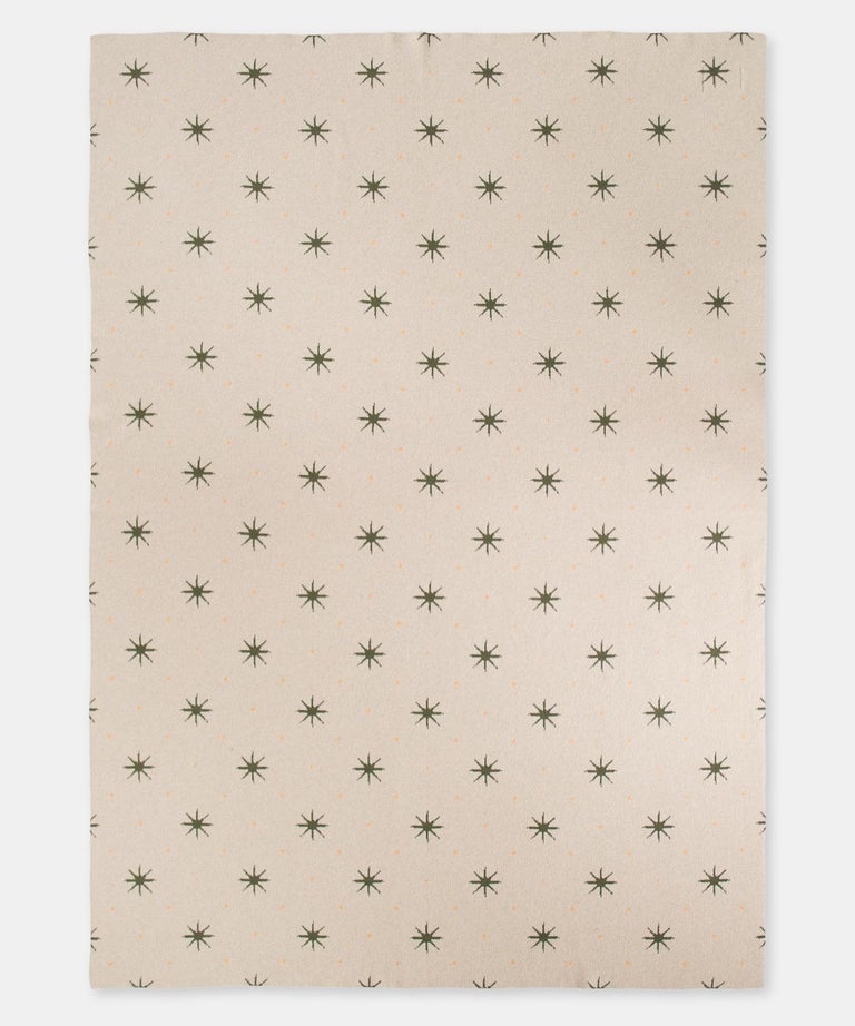 Green Stars Cashmere Throw by Saved, New York For Sale at 1stdibs