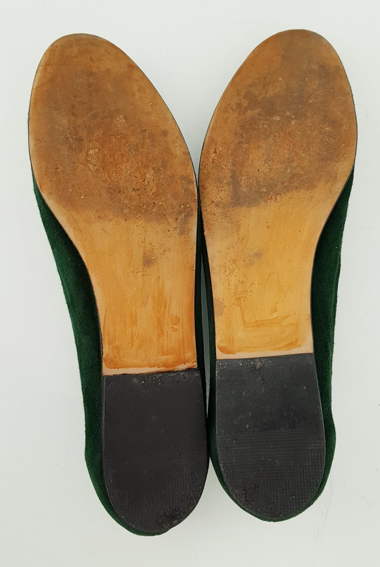 Green Suede Laced Flat Ballerines Ines de la Fressange - Size 40 (EU ...