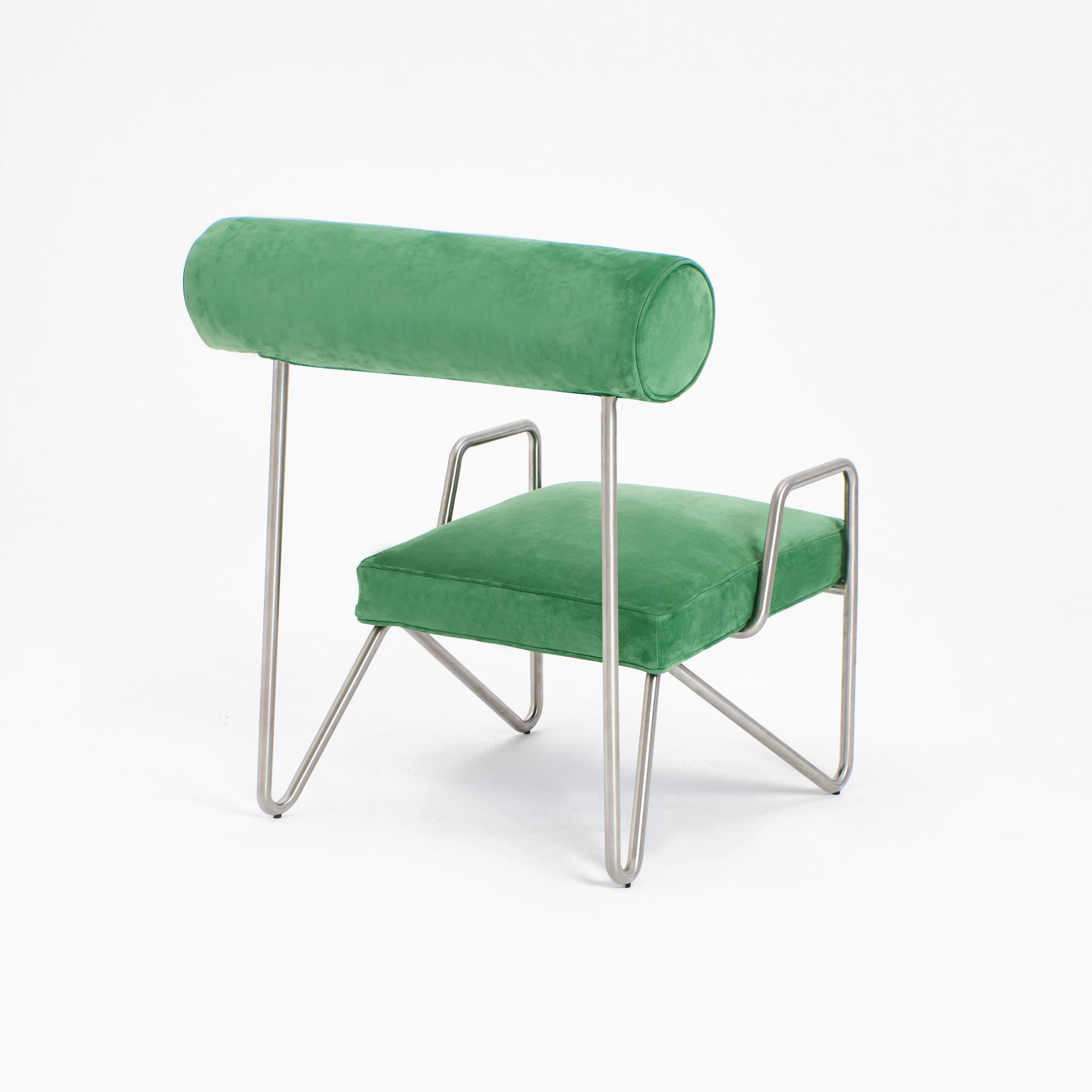 Green Suede Larry's Lounge Chair by Project 213A For Sale at 1stDibs