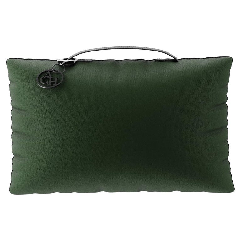 Green Throw Pillow, Luxury Modern Rectangle Cushion Outdoor/Indoor ...