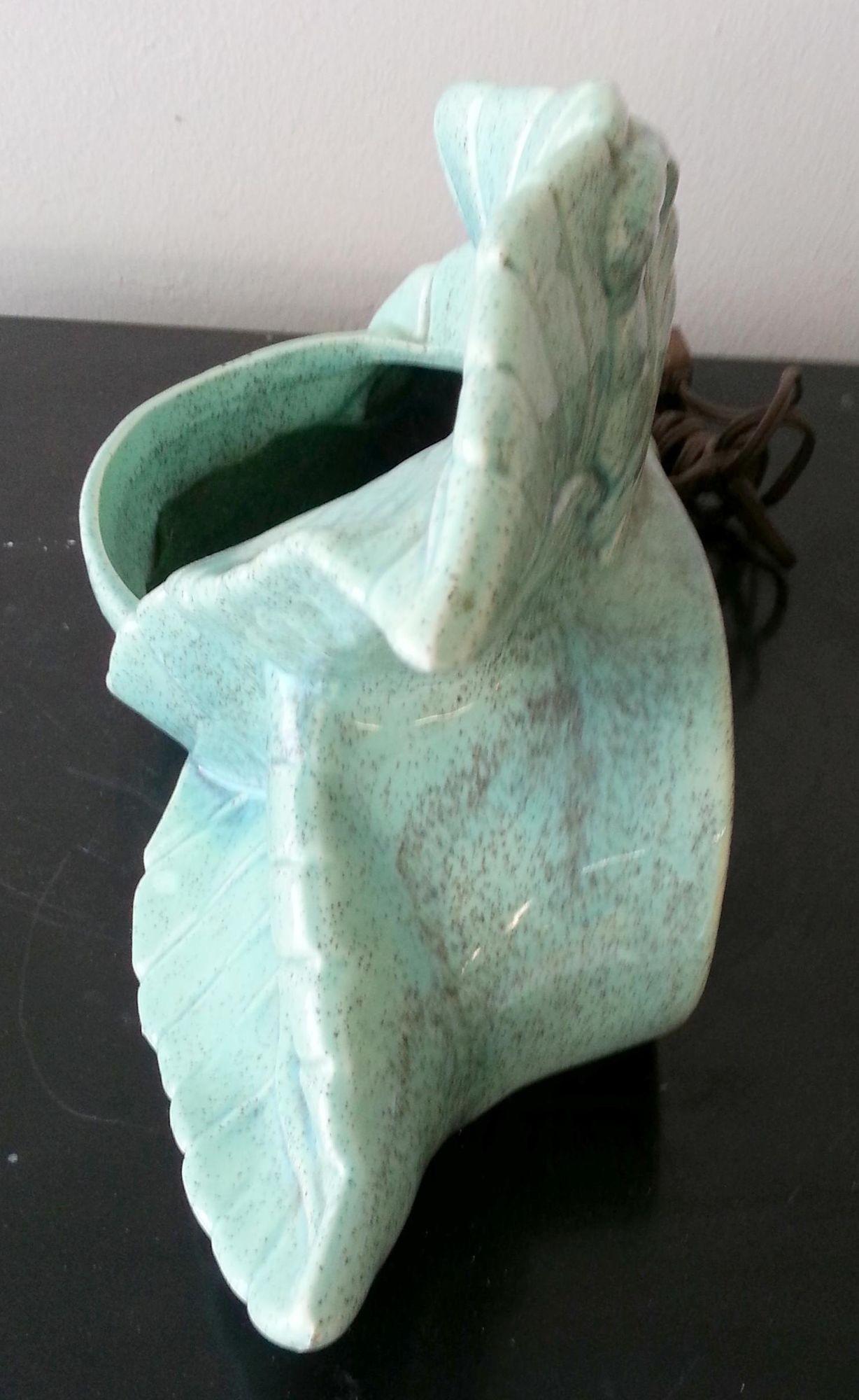 Green Tropical Palm Leaf Tv Lamp and Planter For Sale at 1stDibs