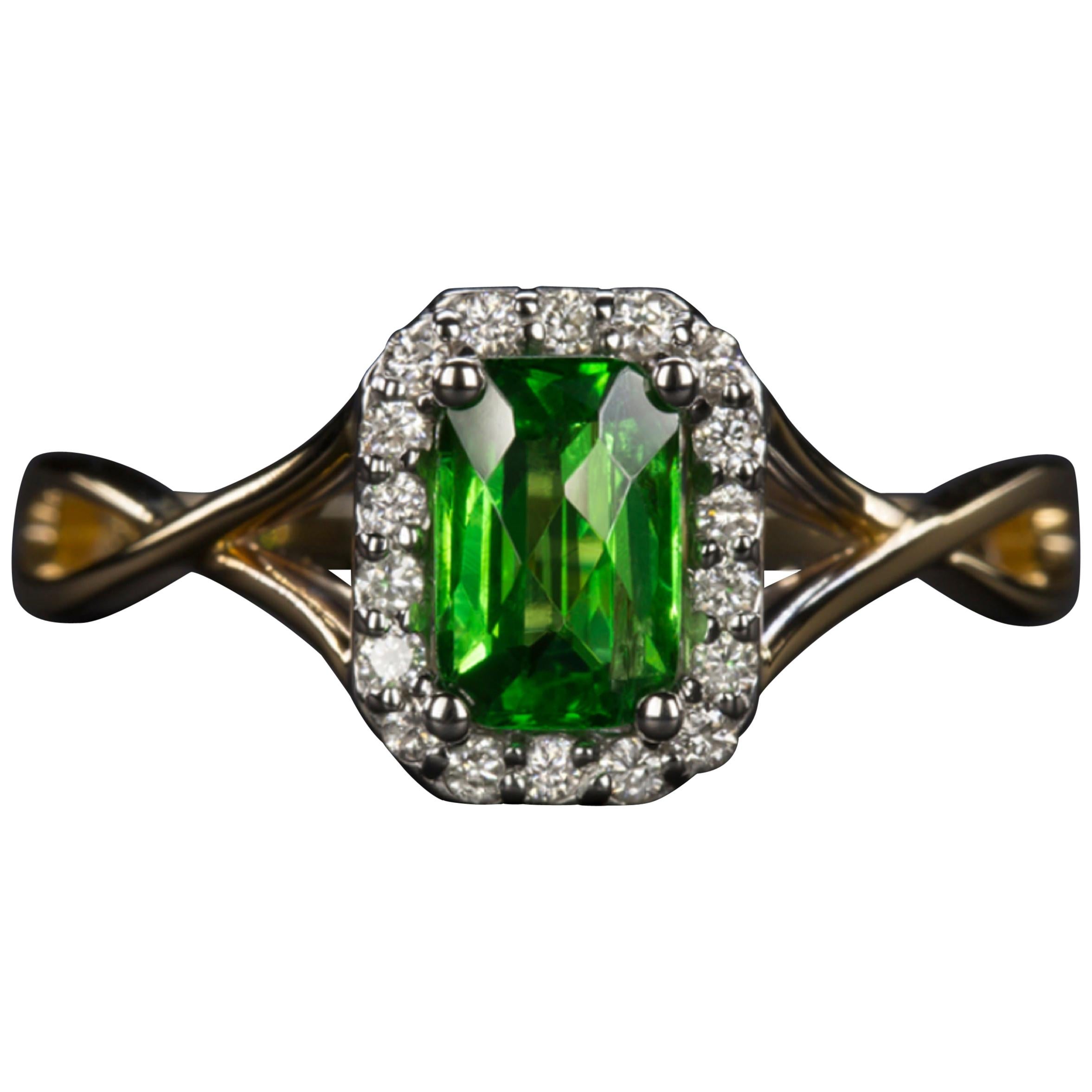 Temple St Clair Diamond 7.89ct Tsavorite Yellow Gold Ring at 1stDibs