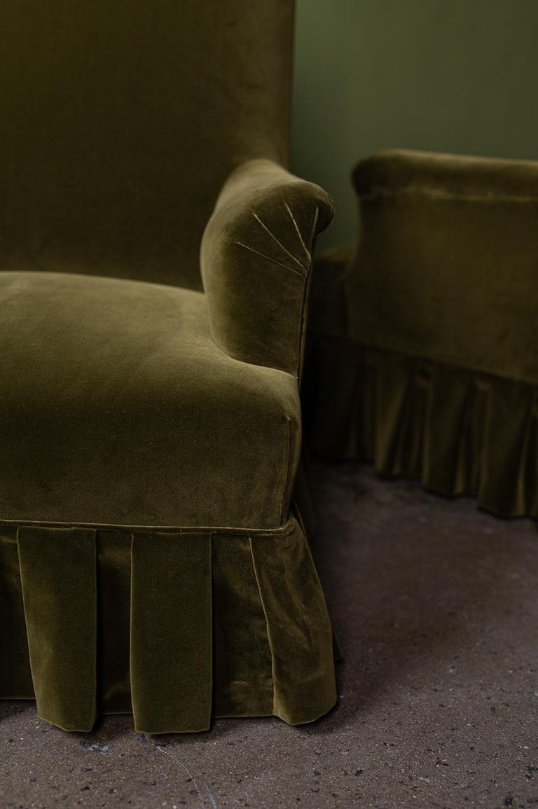 Green Velvet Chairs at 1stDibs