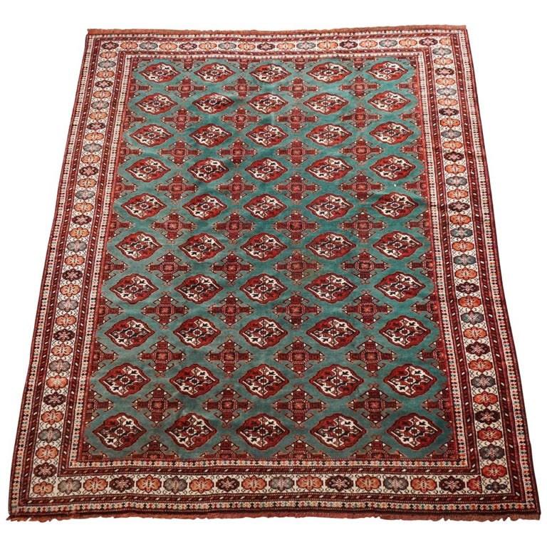 Green Vintage Pak Bukhara Rug, circa 1970 For Sale at 1stDibs