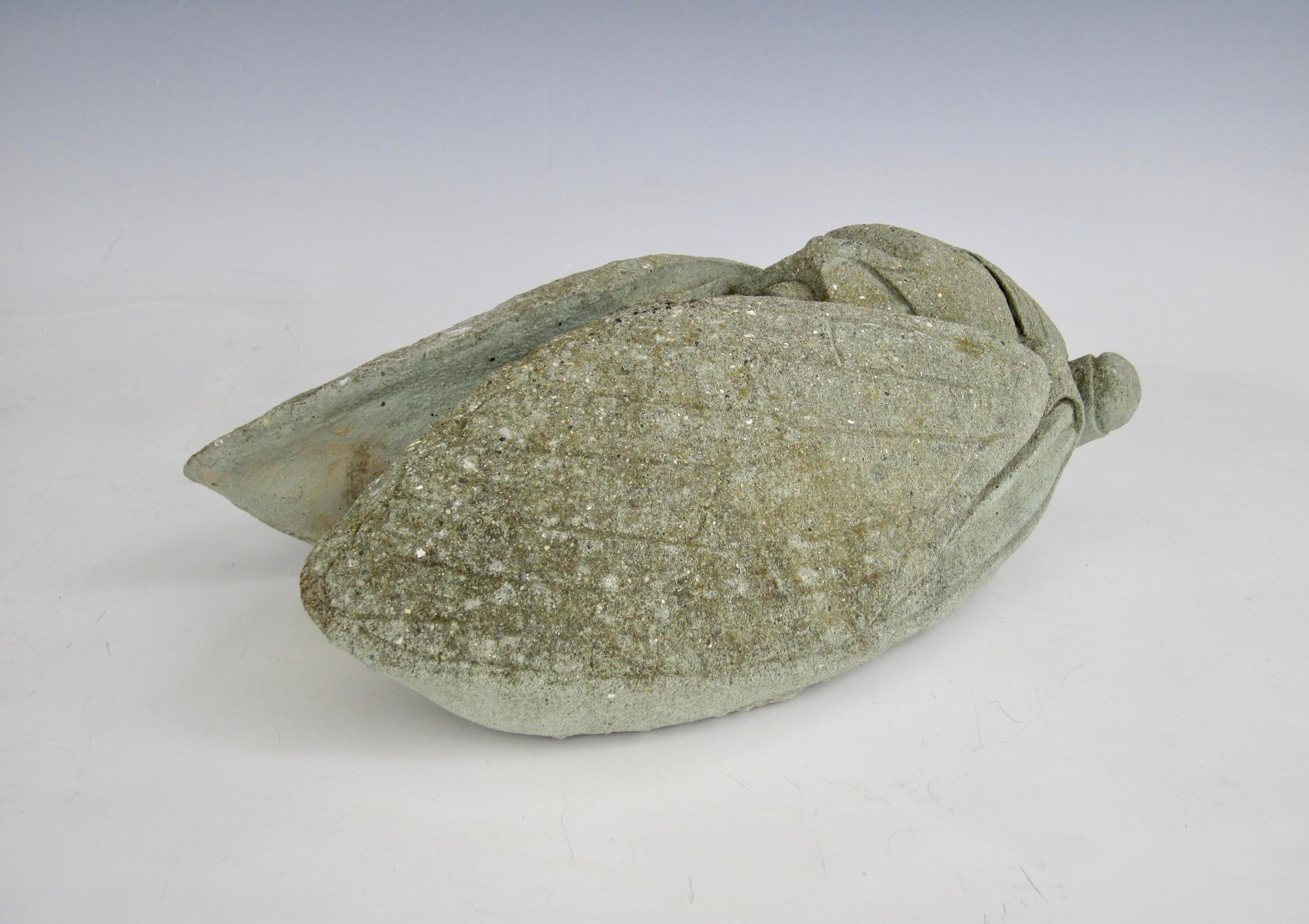 Green Wash Scarab or Cicada Beetle Cement Garden Sculpture For Sale at ...