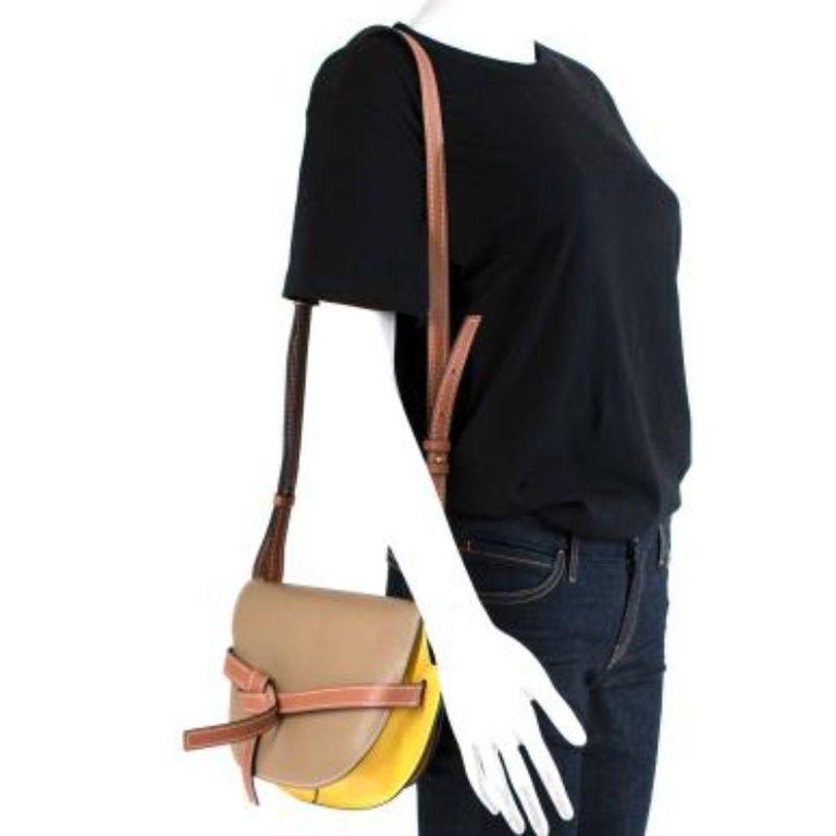 Green and yellow leather small Gate bag For Sale at 1stDibs