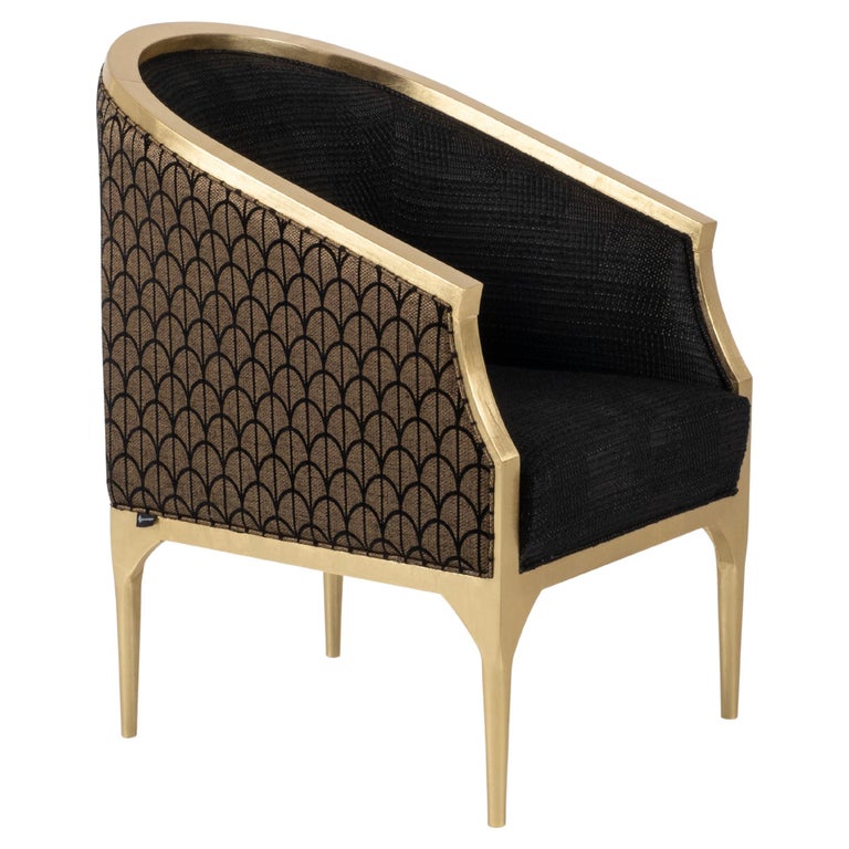 Art Deco Paris Armchair, DEDAR Black, Lelièvre Parure, Handmade by ...