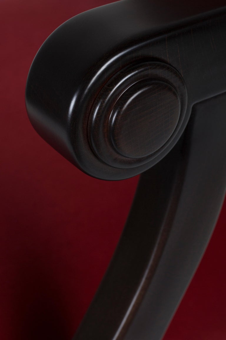 Greenapple Chair, Ellipse Chair, Red Cotton Velvet, Handmade in ...