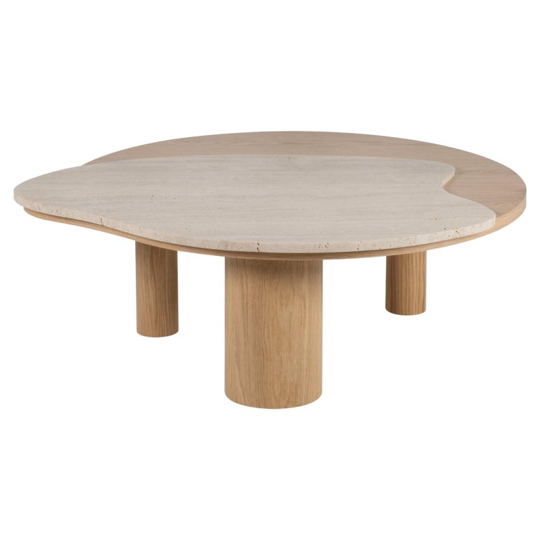 Table basse en forme d'ananas, Table basse Bordeira, Travertin ...