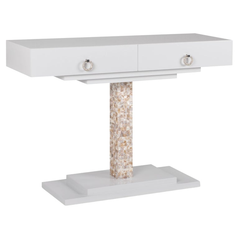 Greenapple Console, Bolonha Console, White Fog Lacquer, Handmade in ...