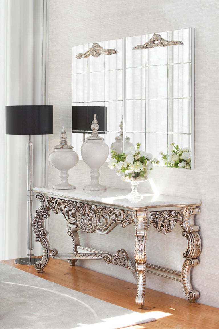 Art Deco Parma Console Table, Hand Carved Linden Wood, Handmade by ...