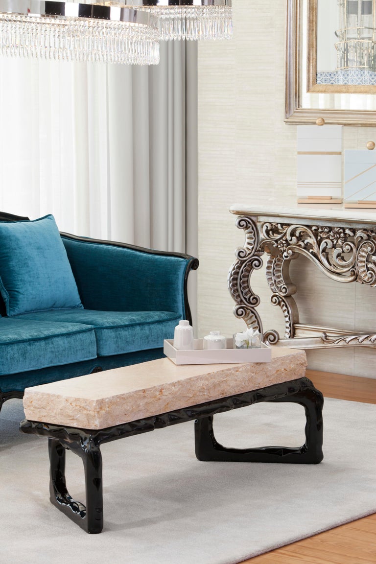 Art Deco Parma Console Table, Hand Carved Linden Wood, Handmade by ...