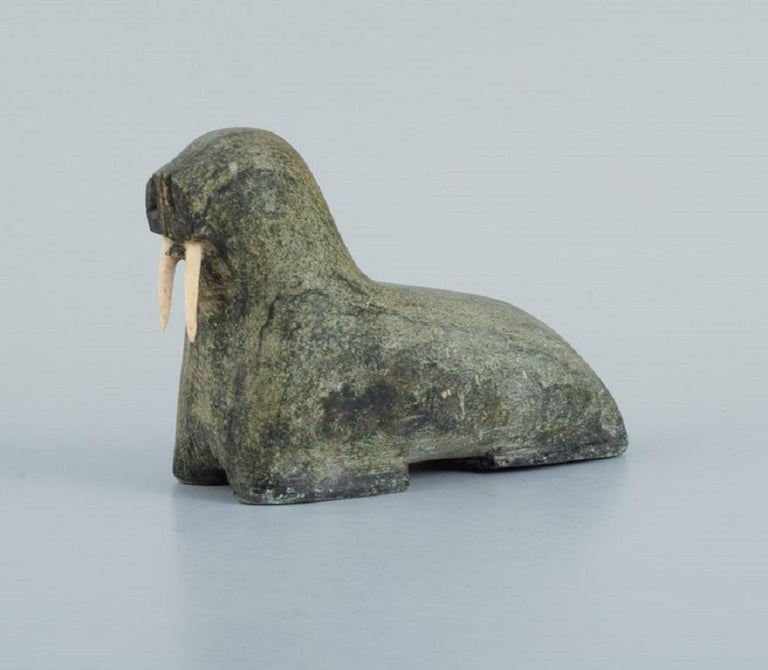 Greenlandica, Figure of a Walrus Made of Soapstone, Approximately 1960 ...