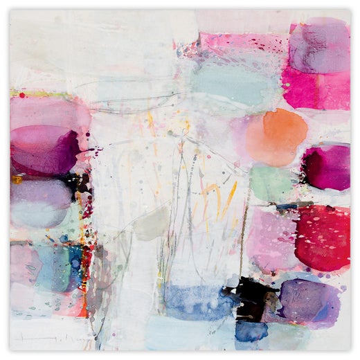 Greet Helsen - Bay - Framed Abstract Landscape Blue Painting For Sale ...