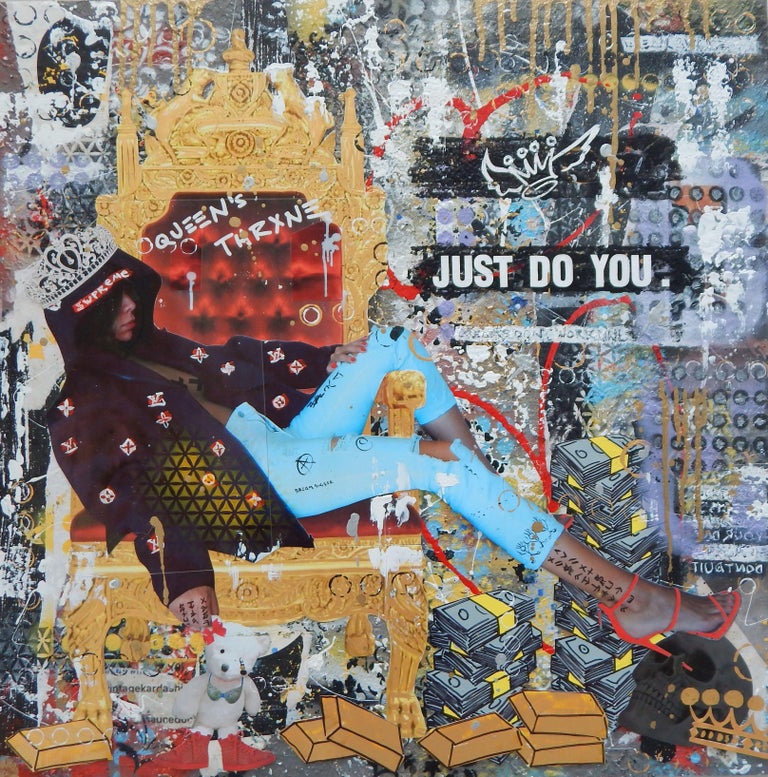 Greg Beebe - The Queen B, Mixed Media Art on Wood Panel For Sale at 1stDibs