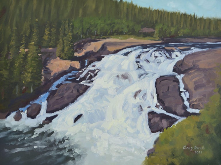 Greg Dorosh - Cameron Falls, Painting, Oil on Canvas For Sale at 1stDibs