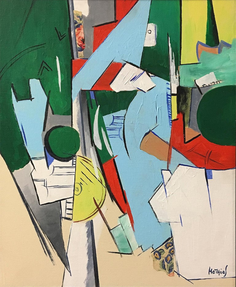 Greg Mathias Cubist Painting For Sale at 1stDibs