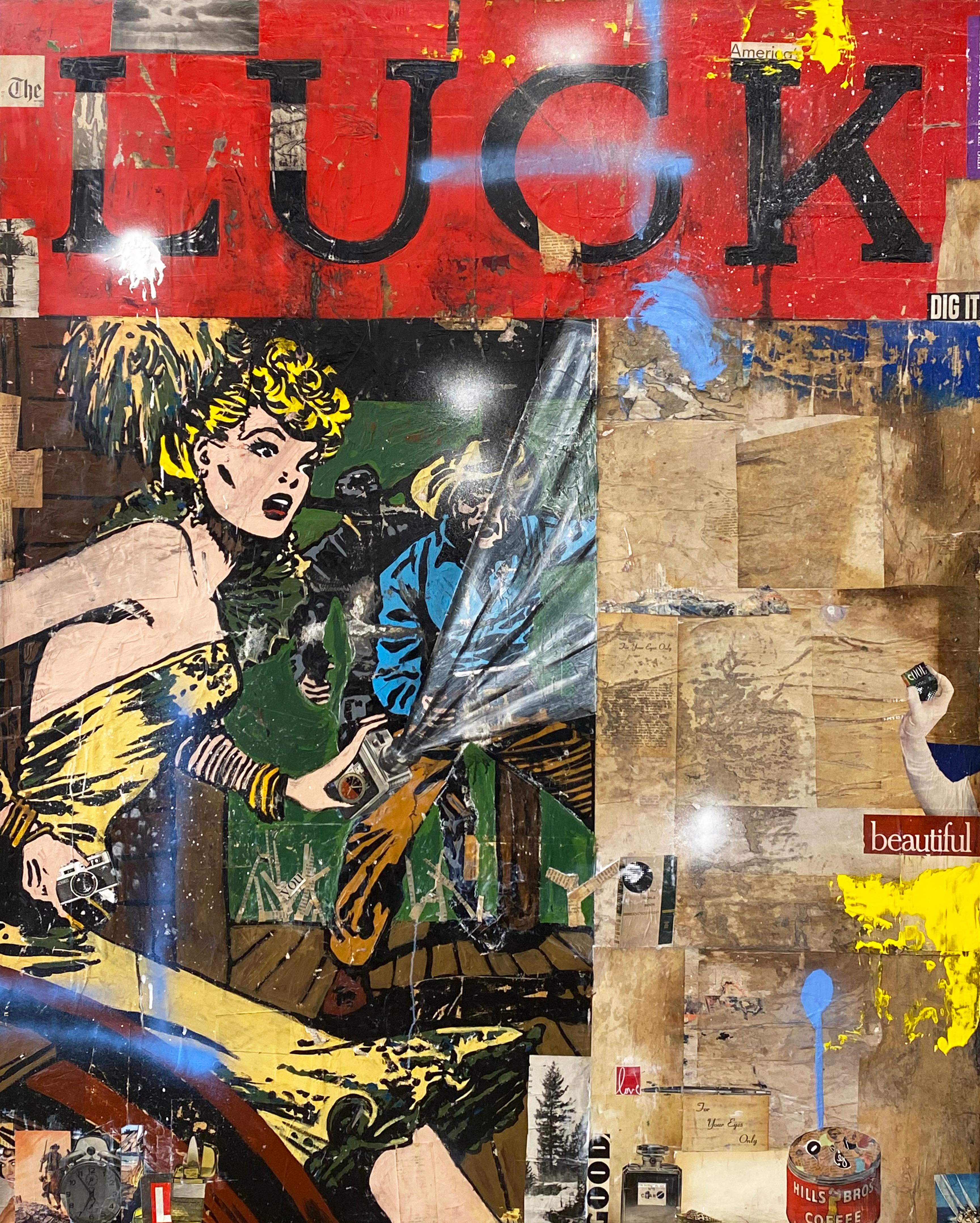 Greg Miller - Any Man Will Do-40 x 30 inch Neo-Pop mixed media collage ...